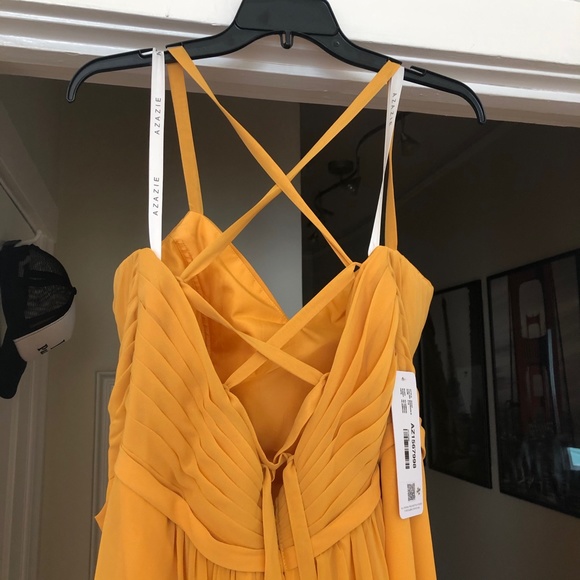 Azazie | Dresses | Azazie Long Bridesmaid Dress Marigoldyellow Nwt ...